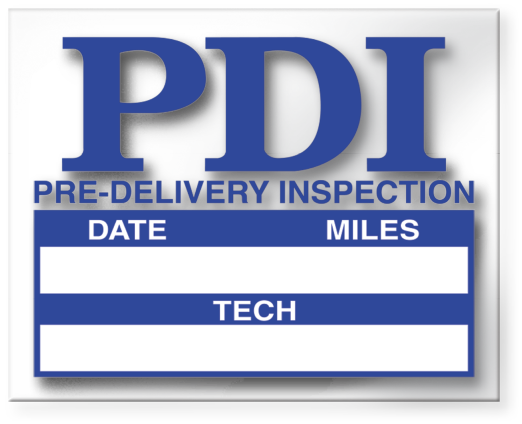 PRE DELIVERY INSPECTION STICKERS – karkare